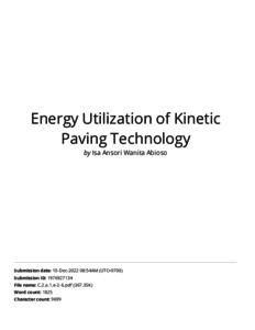 Energy Utilization of Kinetic Paving Technology - Repository